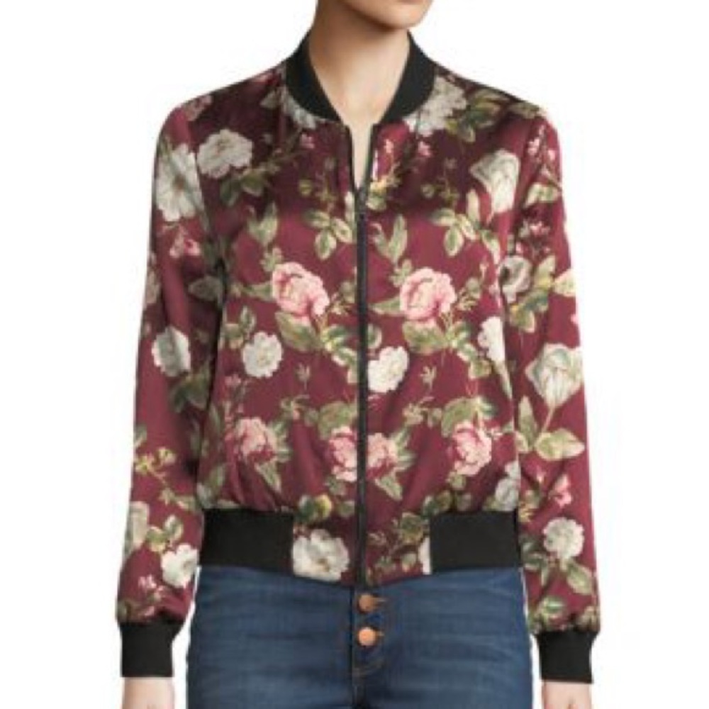Alice + Olivia Floral Reversible Bomber Jacket - Gem